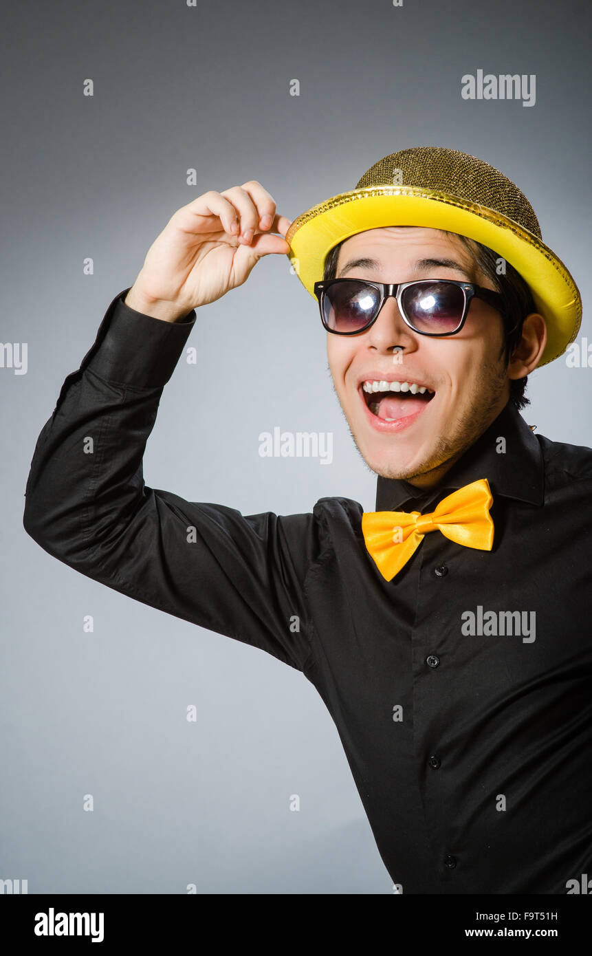 Funny man with vintage hat Stock Photo - Alamy