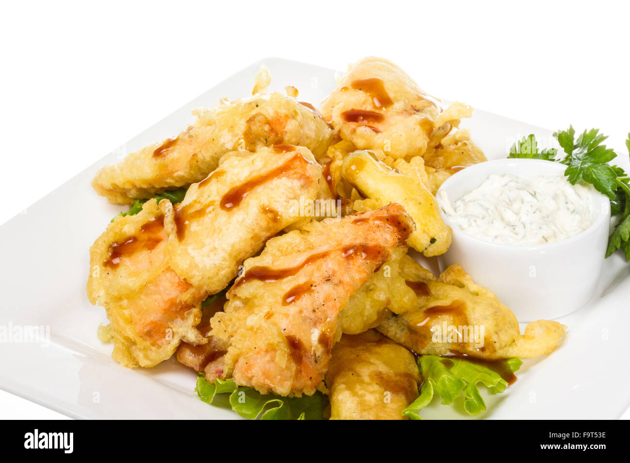 Salmon Tempura , Japanese Food Stock Photo - Alamy