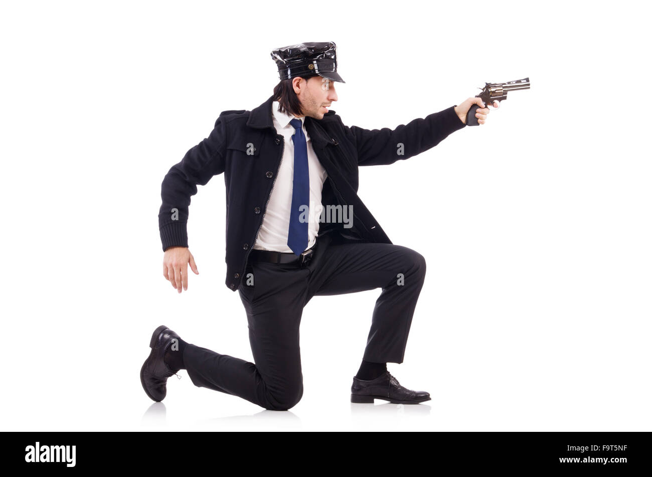 Police officer isolated on white Stock Photo - Alamy