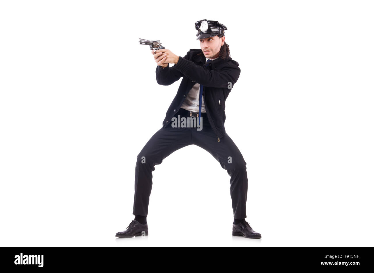 Police officer isolated on white Stock Photo - Alamy