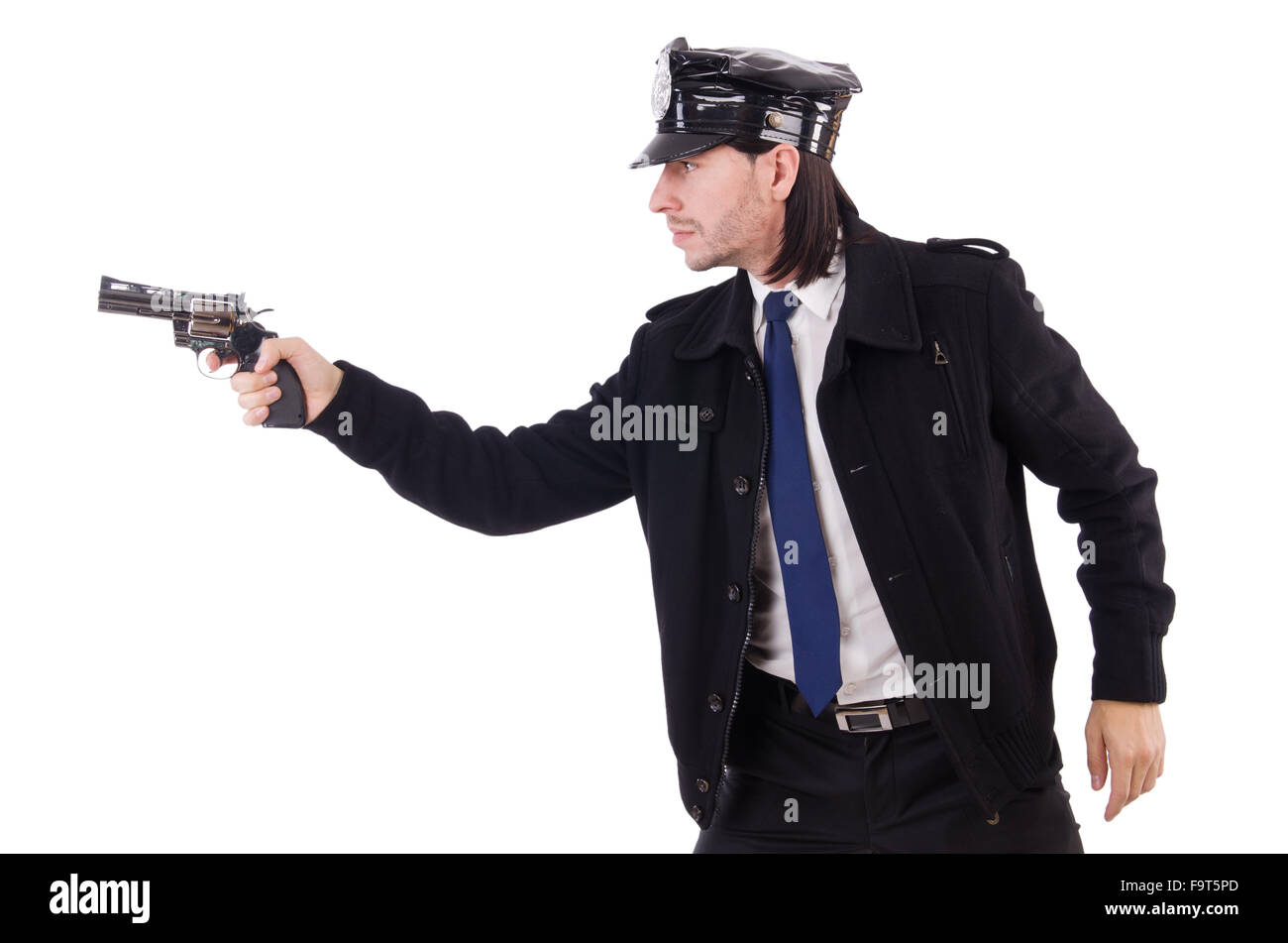 Police officer isolated on white Stock Photo - Alamy
