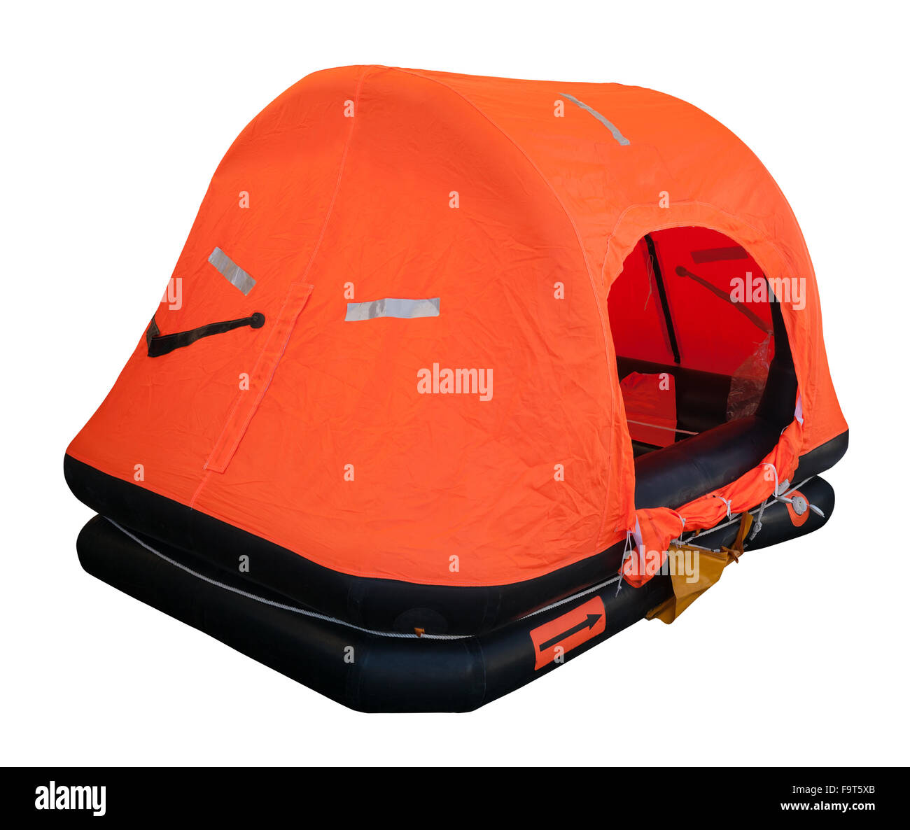 inflatable liferaft. Isolated over white background Stock Photo - Alamy