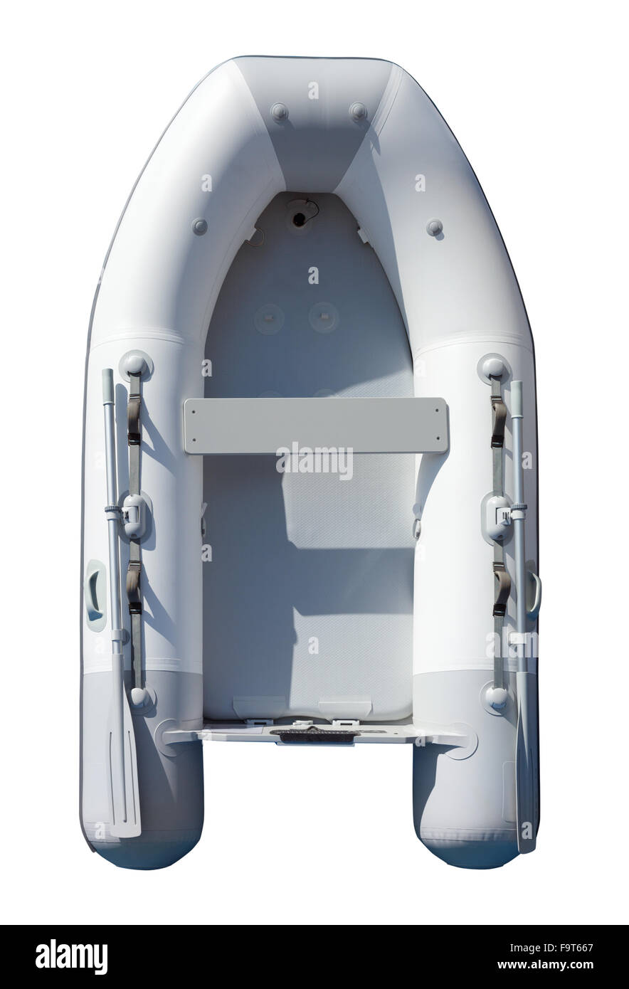 Top view of rubber boat. Isolated over white background Stock Photo - Alamy