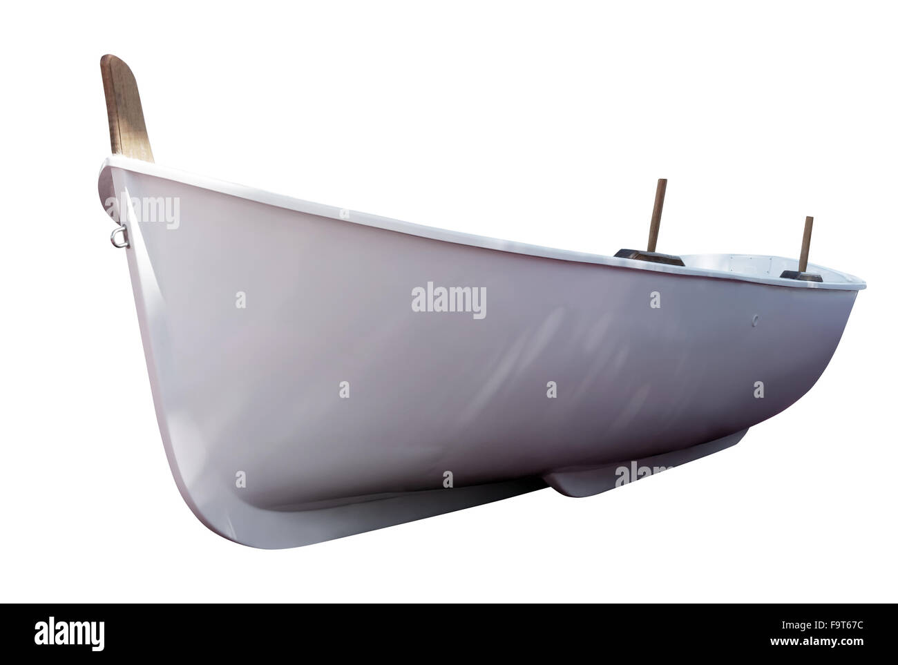Simple white boat. Isolated over white background Stock Photo - Alamy