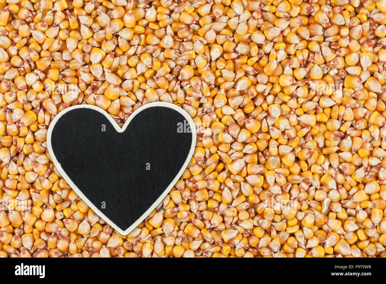 Heart pointer, the price tag lies on grains corn, with space for your ...