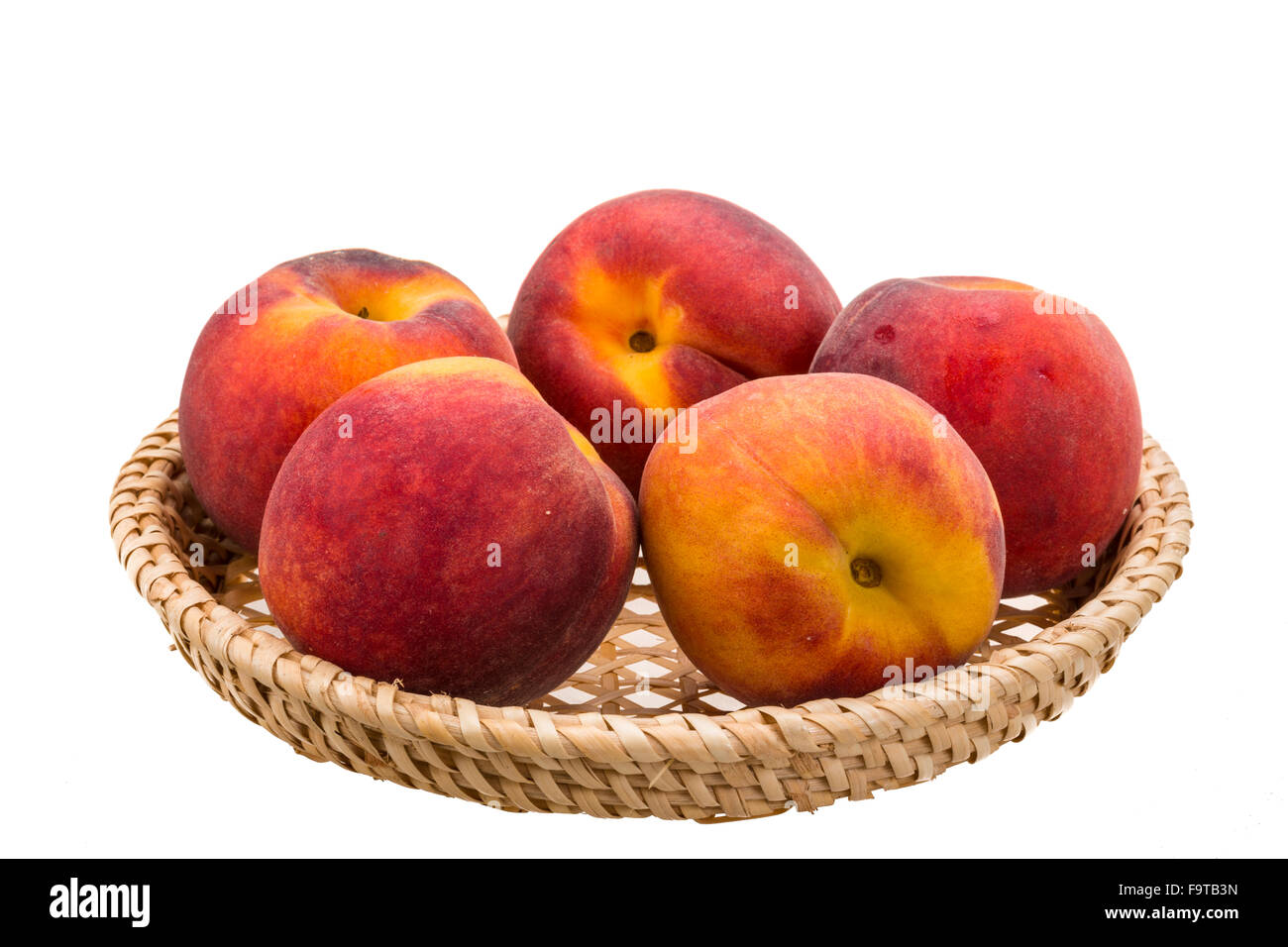 Bright ripe peaches isolated Stock Photo - Alamy
