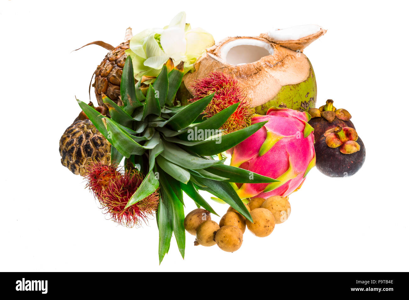 Thai fruit mix isolated Stock Photo - Alamy