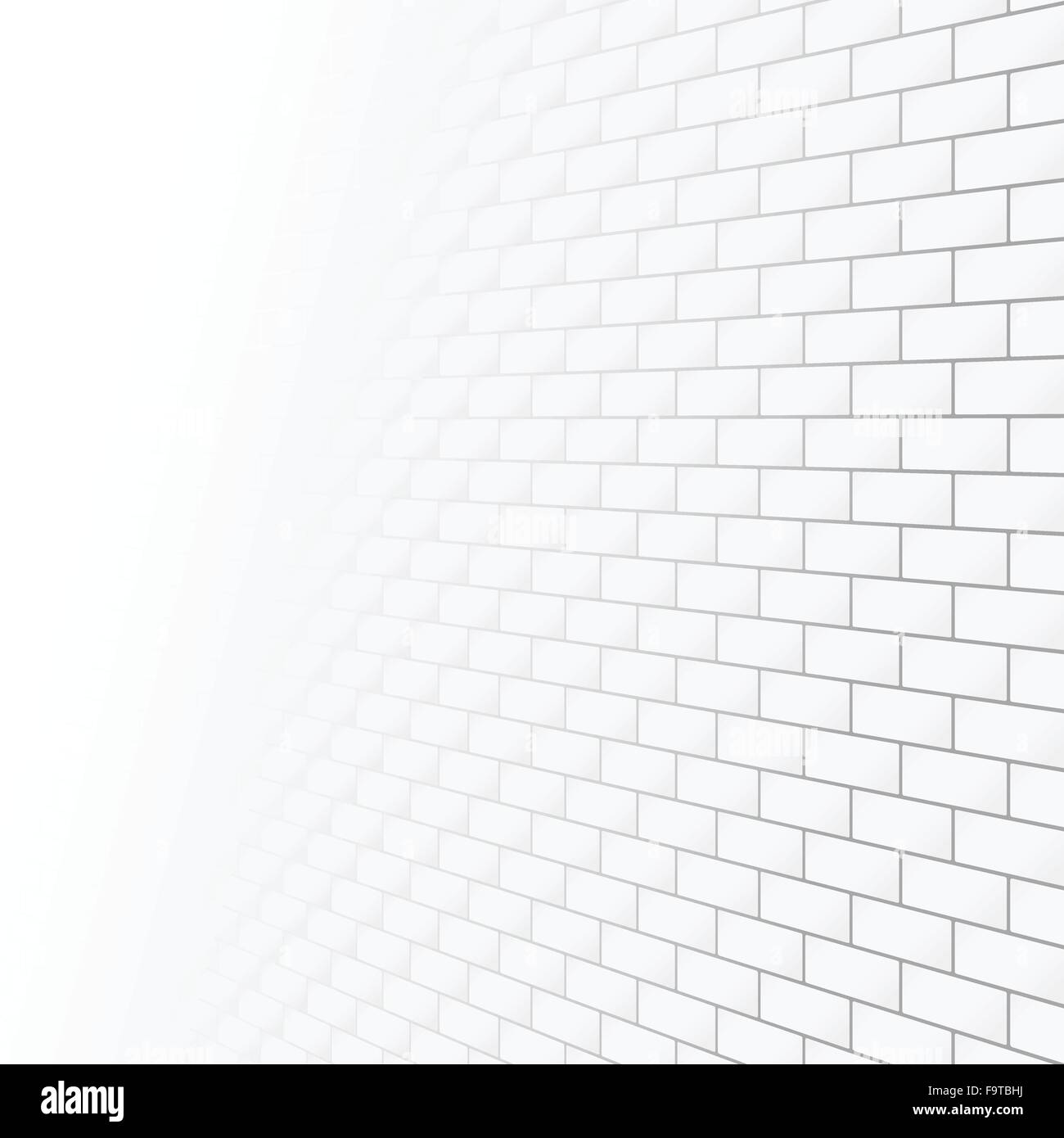 Diagonal white brick wall texture with a perspective and copy space ...