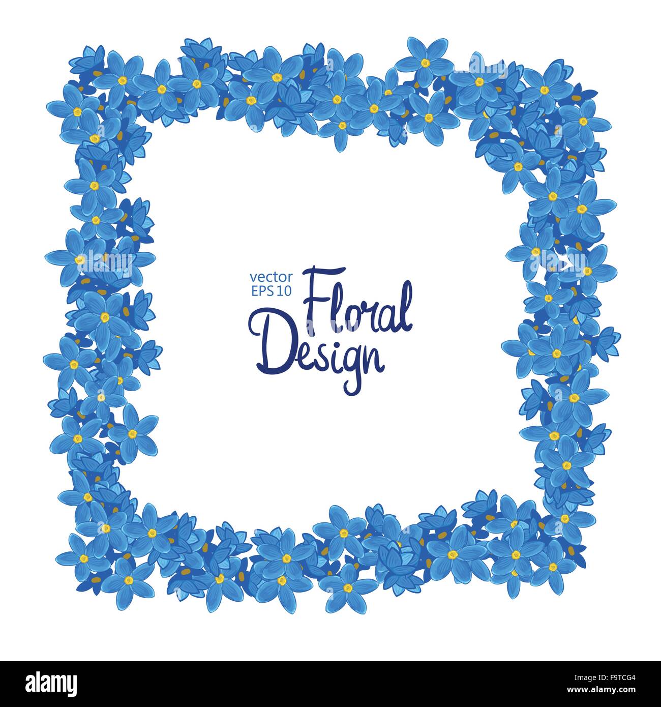 Vector frame with forget-me-not flowers Stock Vector Image & Art - Alamy