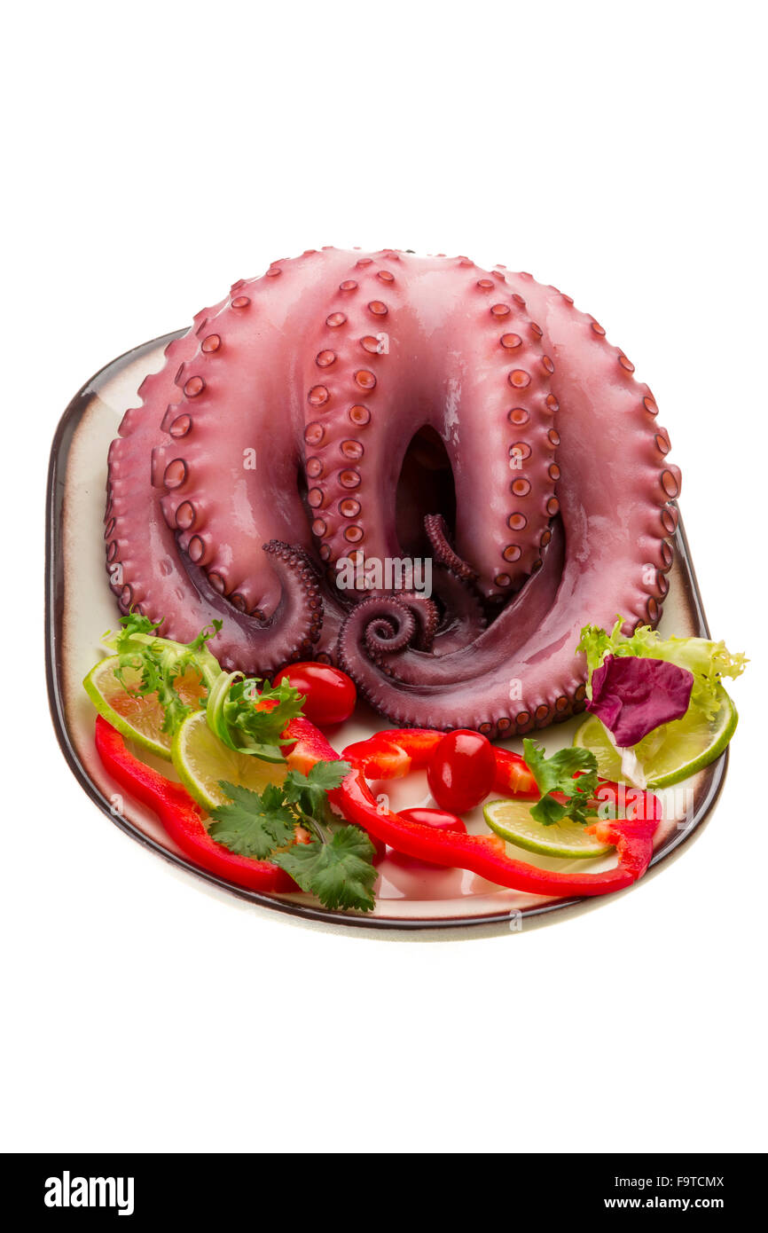 Large boiled octopus Stock Photo - Alamy