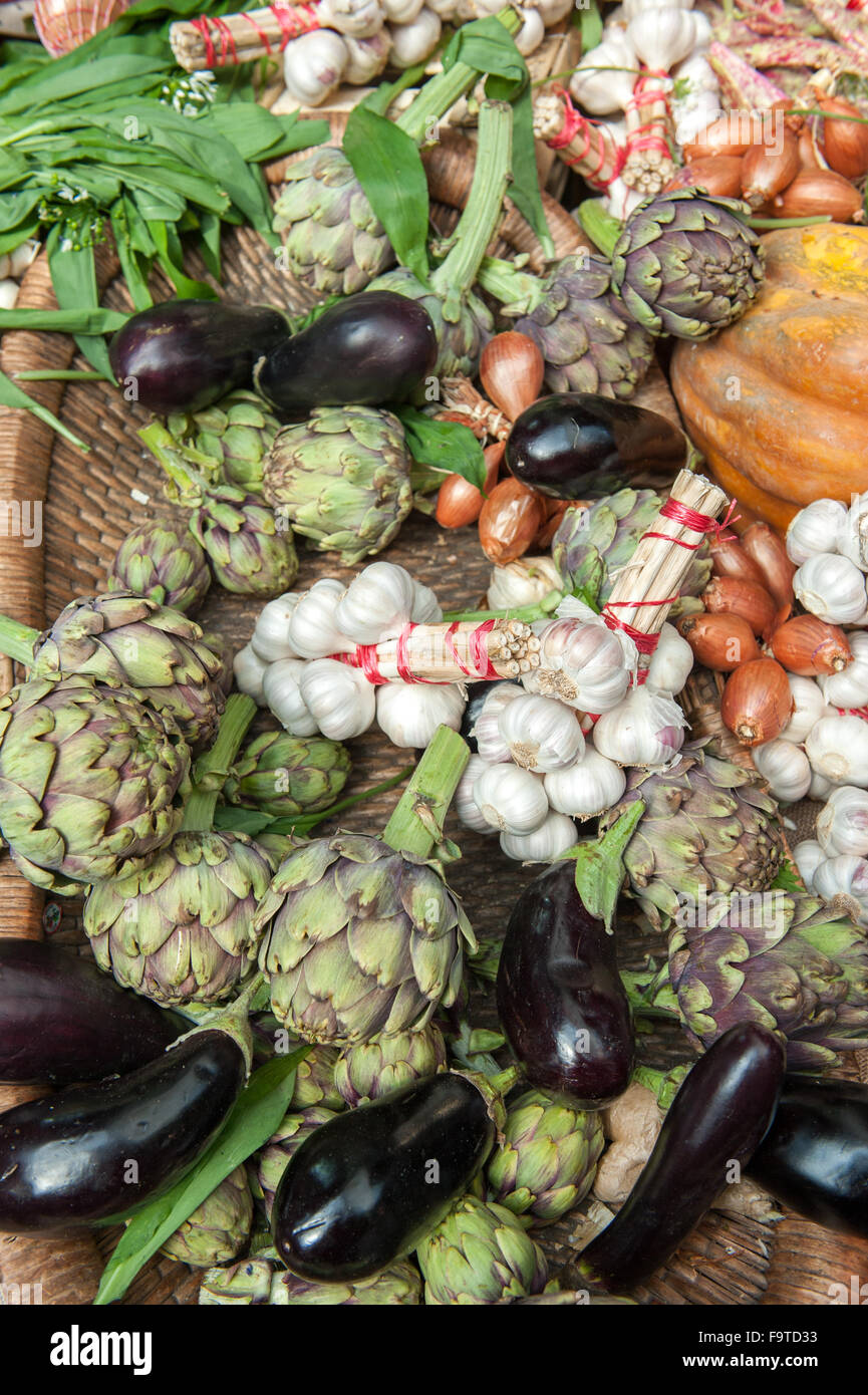 Selection of mixed vegetables at market Stock Photo - Alamy