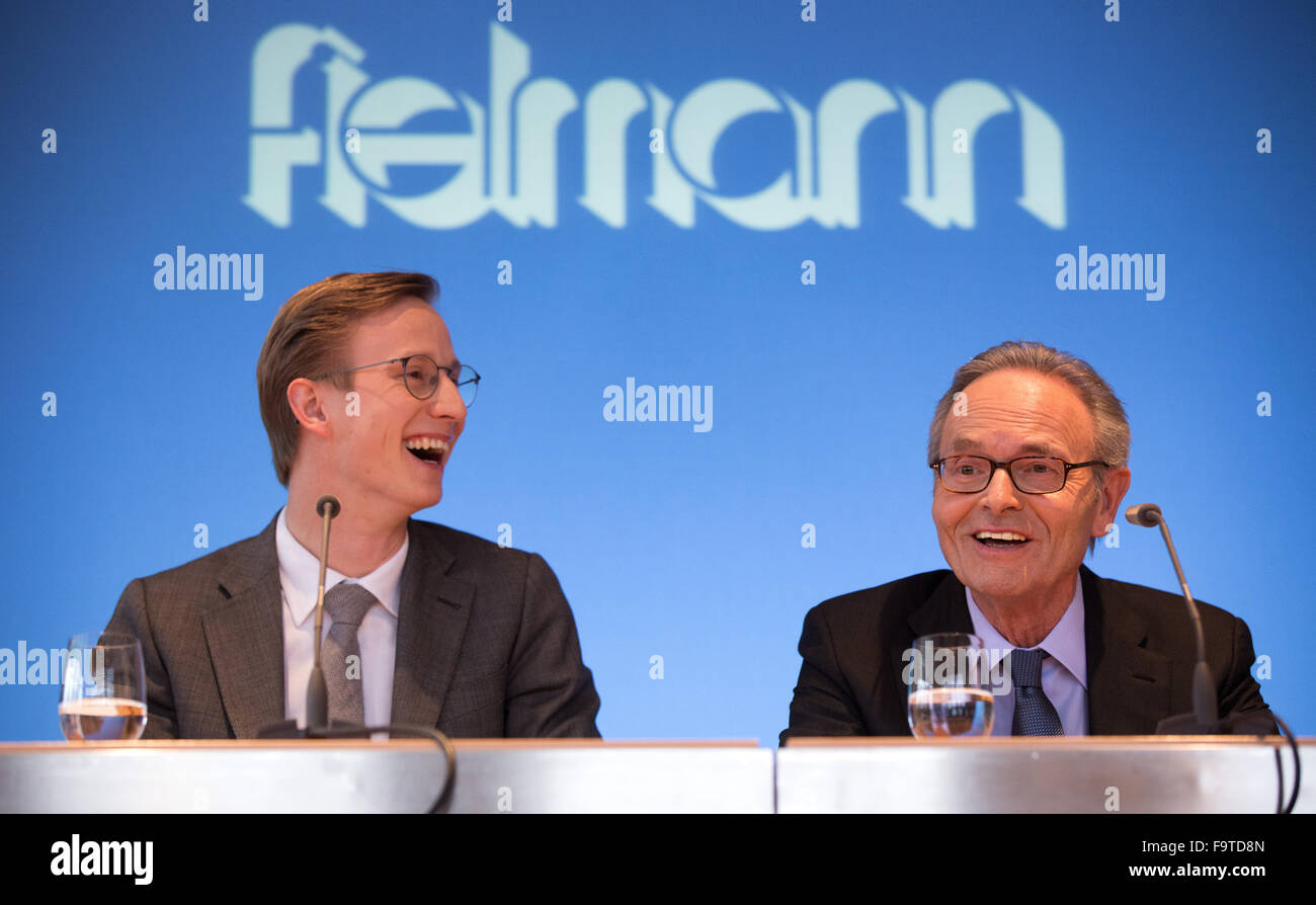 Hamburg, Germany. 18th Dec, 2015. The CEO of Fielmann AG, Guenther ...