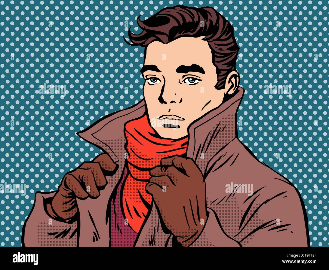 Romantic young man cold weather Stock Vector Image & Art - Alamy