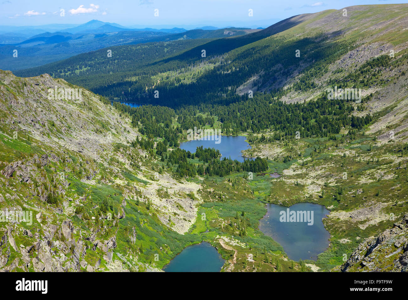 Top view of Karakol lakes in Altai mountains. Suberia, Russia Stock ...