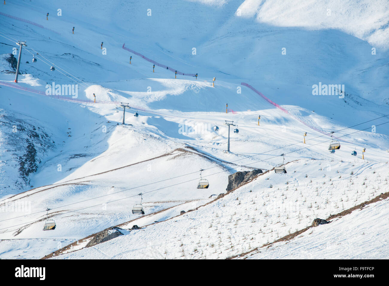 Ski lifts in Shahdag mountain skiing resort Stock Photo - Alamy