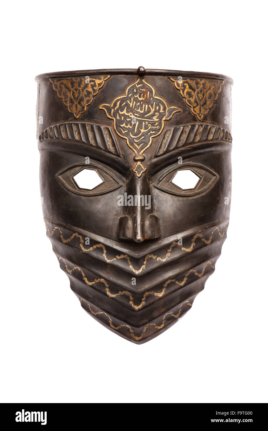 Metal mask isolated on white Stock Photo - Alamy