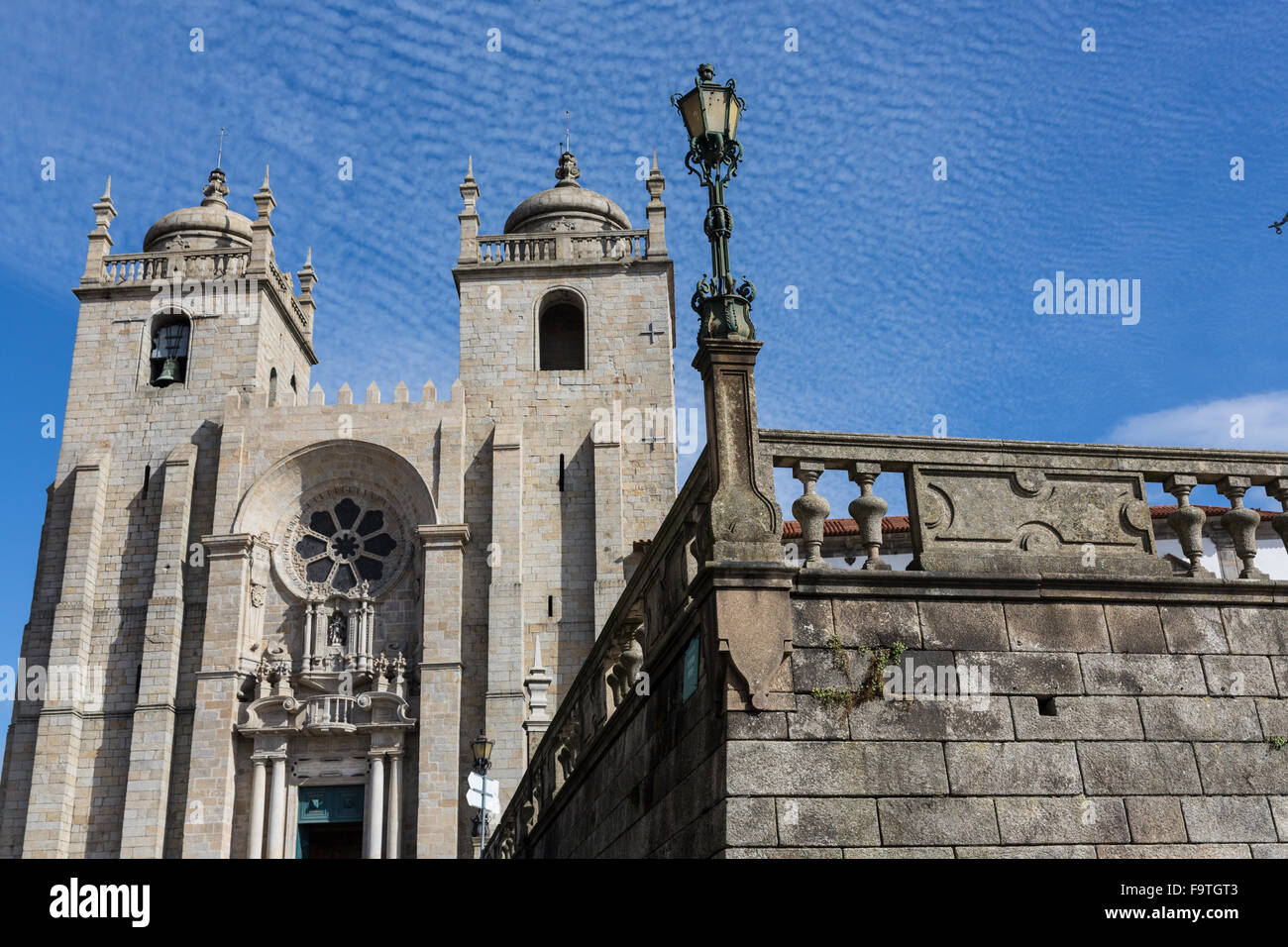 Panoramic view of the Porto Cathedral (Se Porto) - Portugal Stock Photo ...