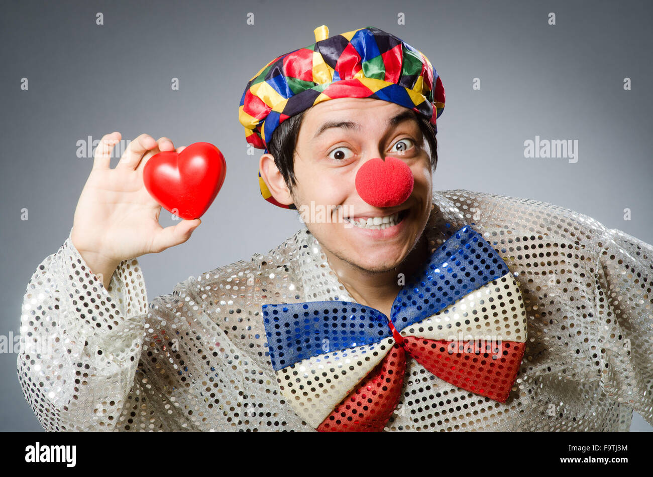 Funny clown with red nose Stock Photo - Alamy