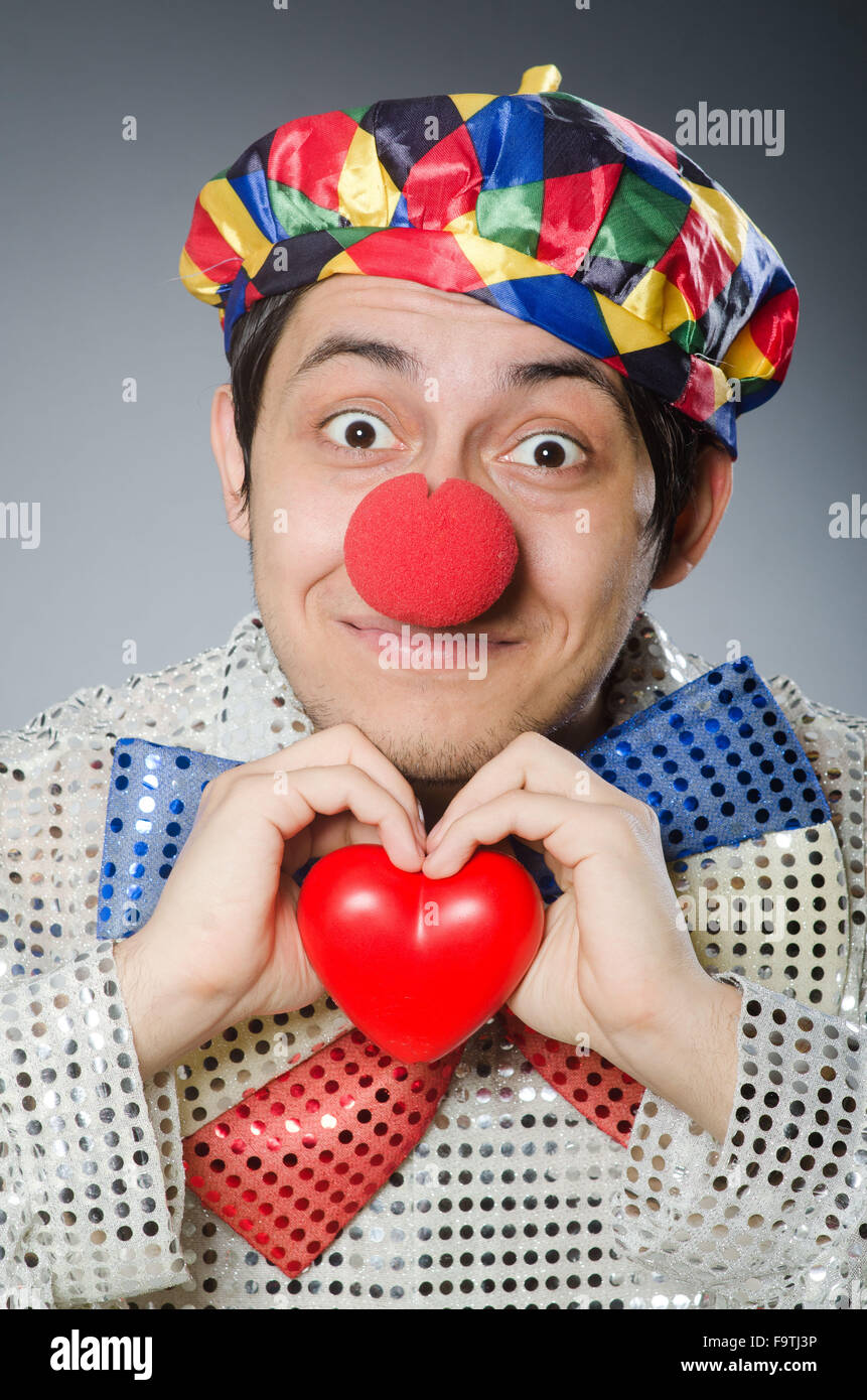 Funny clown with red nose Stock Photo - Alamy