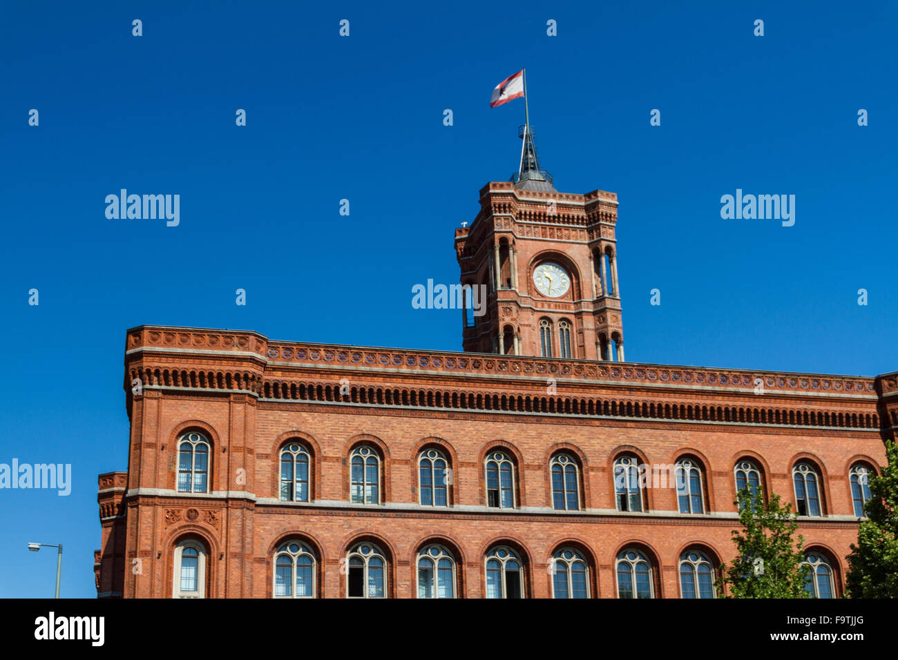 Berlin City Hall: Rote Rathaus on Alexanderplatz Stock Photo - Alamy