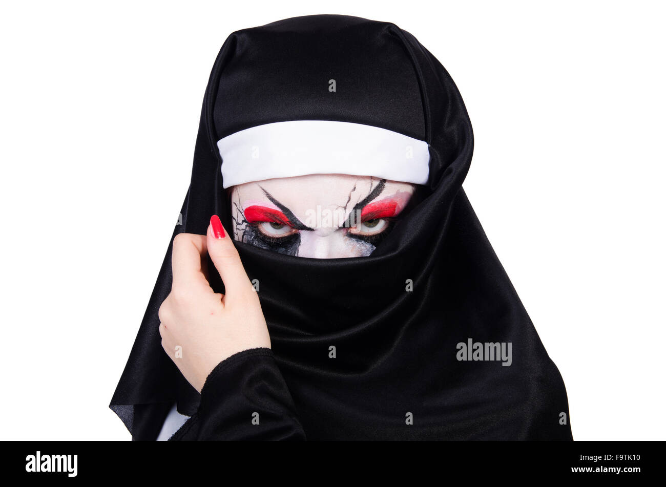 Scary nun in halloween concept Stock Photo - Alamy
