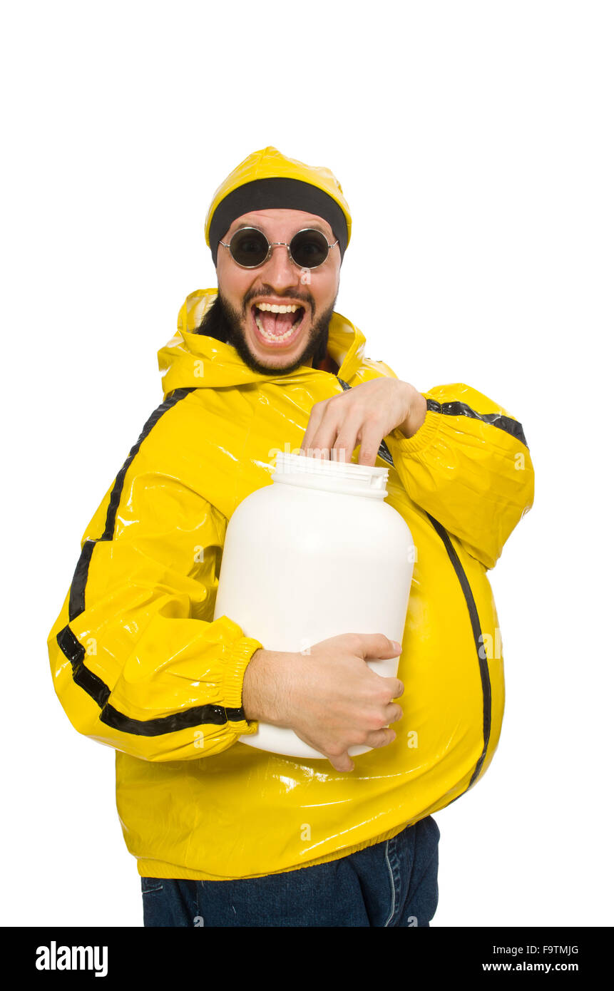 Overweight man isolated on the white Stock Photo - Alamy