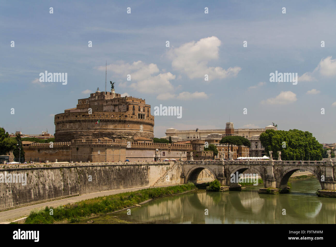 The Mausoleum of Hadrian, known as the Castel Sant'Angelo in Rome ...