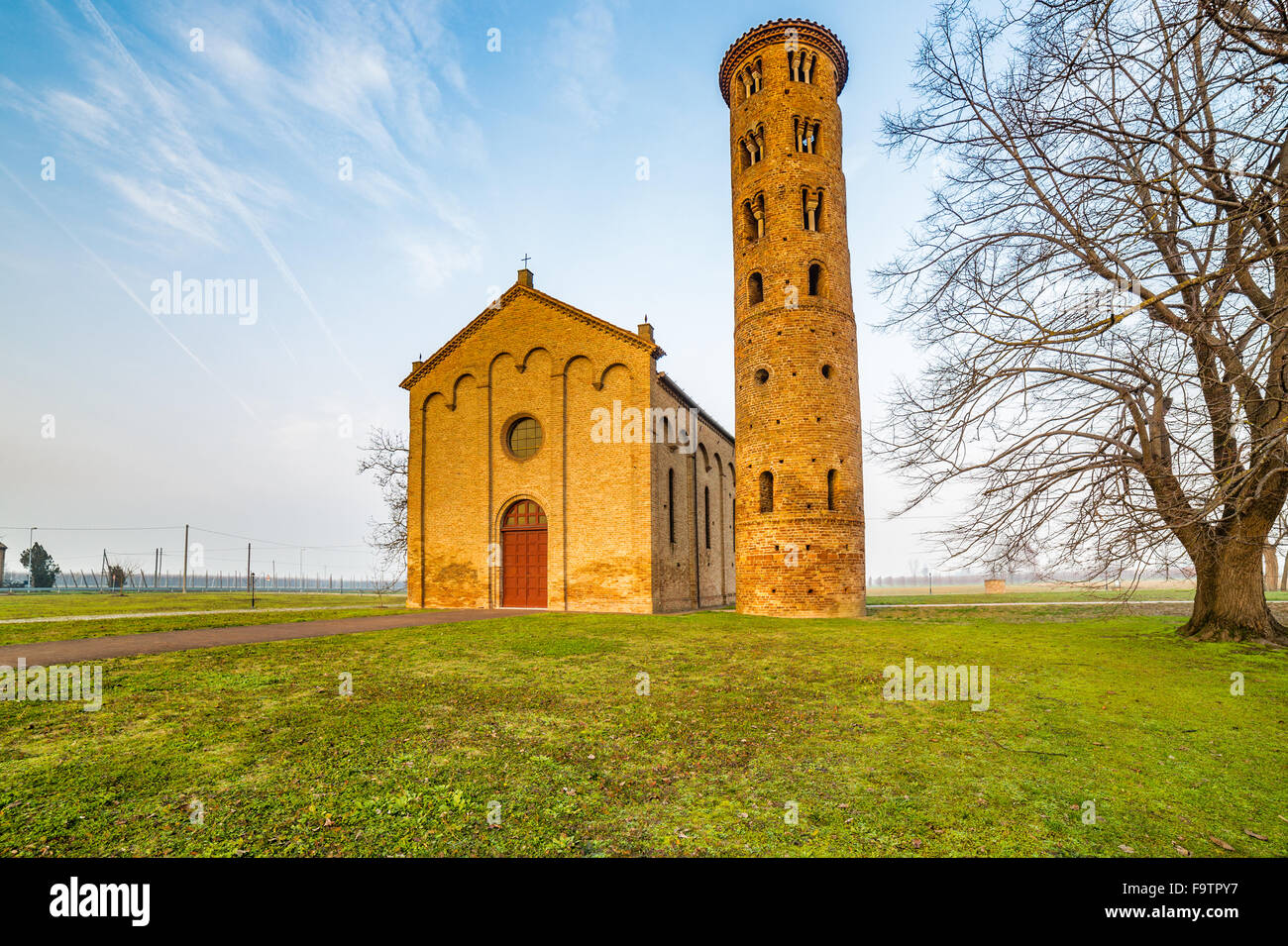 Ancient brick walls of an old Catholic church with one of the oldest ...