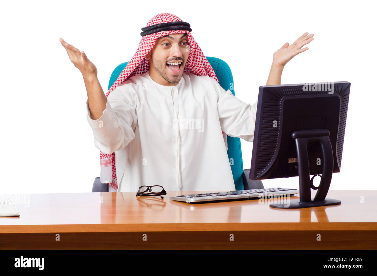 Arab man working in the office Stock Photo - Alamy