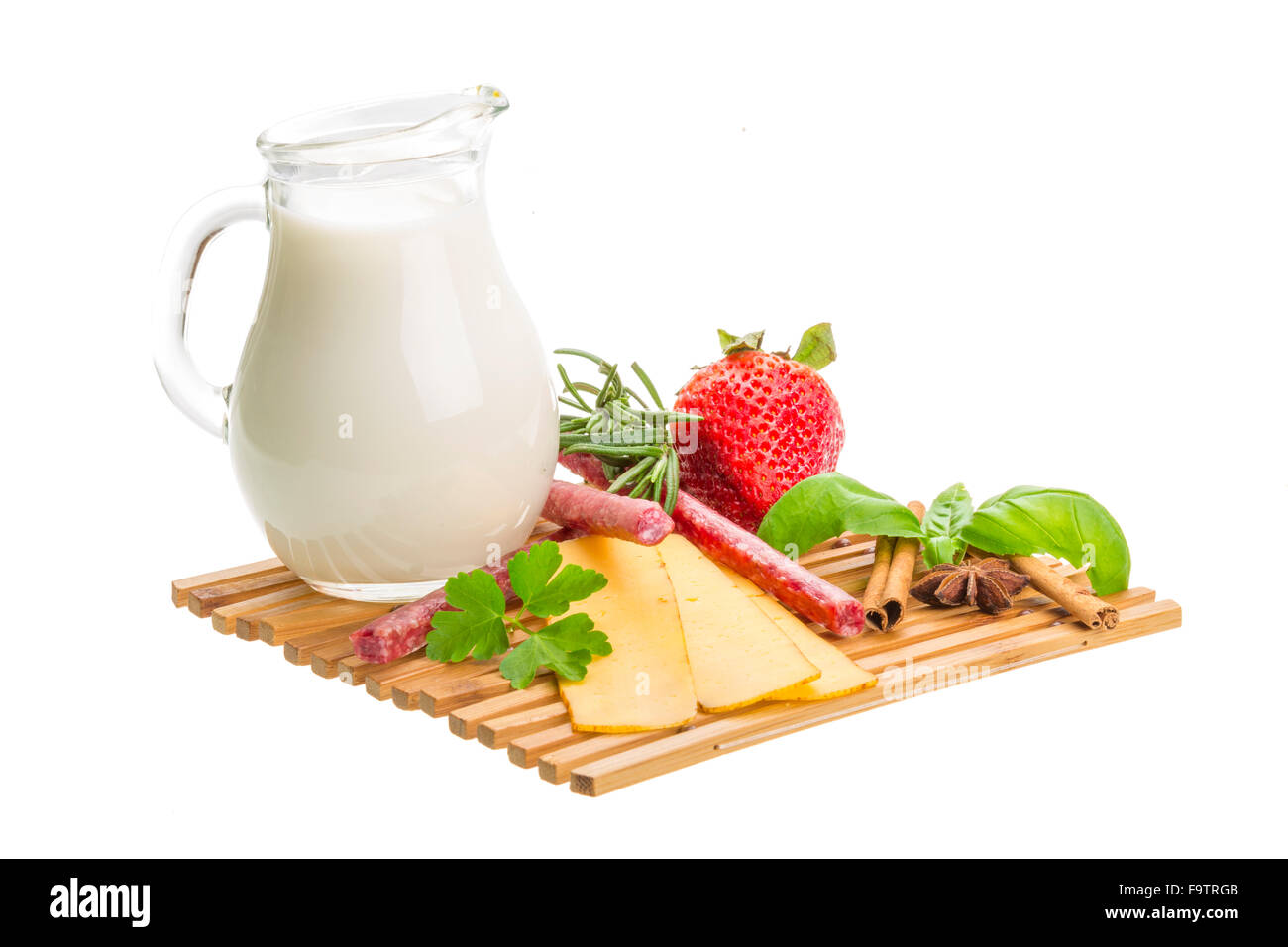 Breakfast with milk studio shoot Stock Photo - Alamy