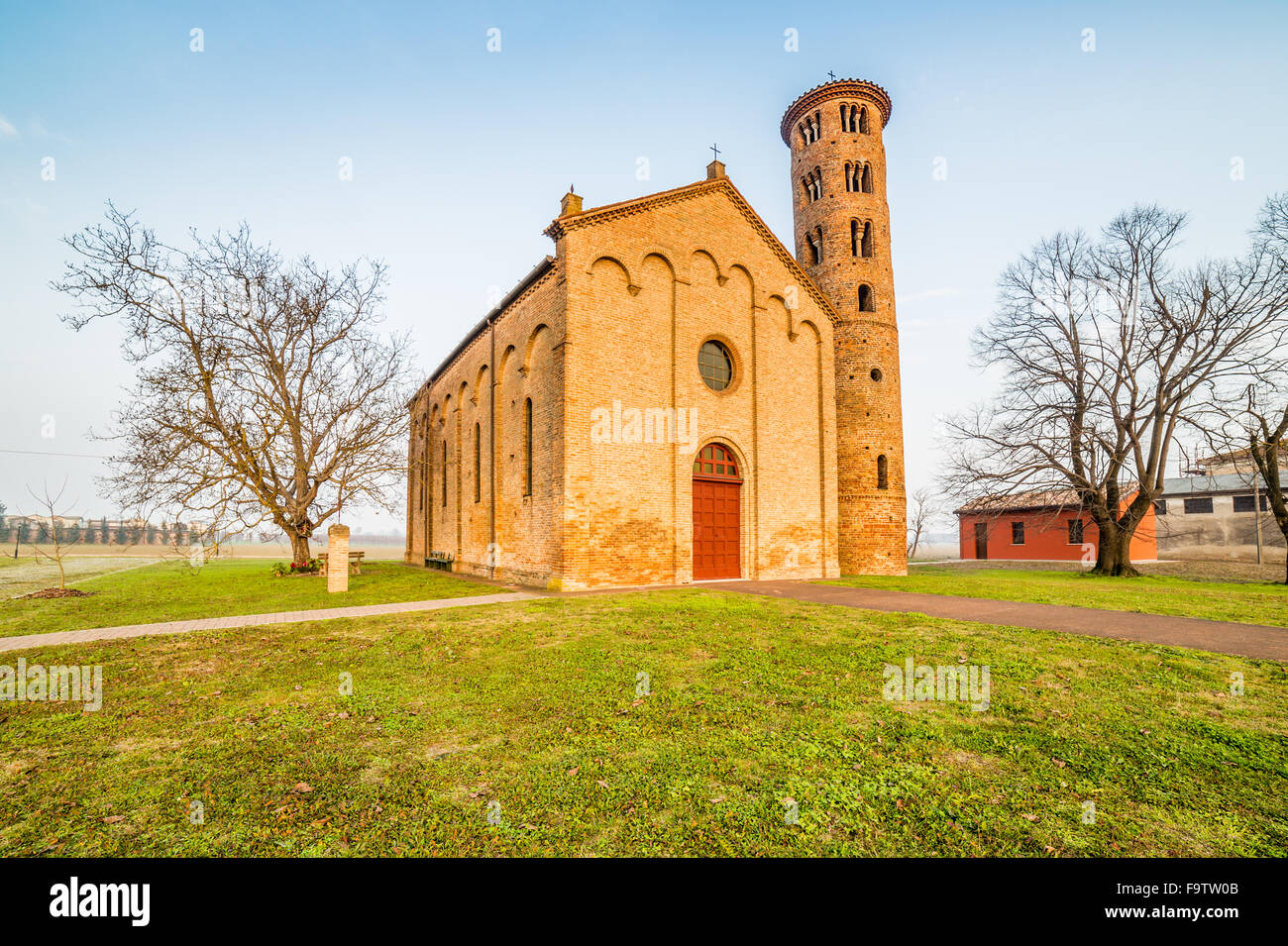 Ancient brick walls of an old Catholic church with one of the oldest ...