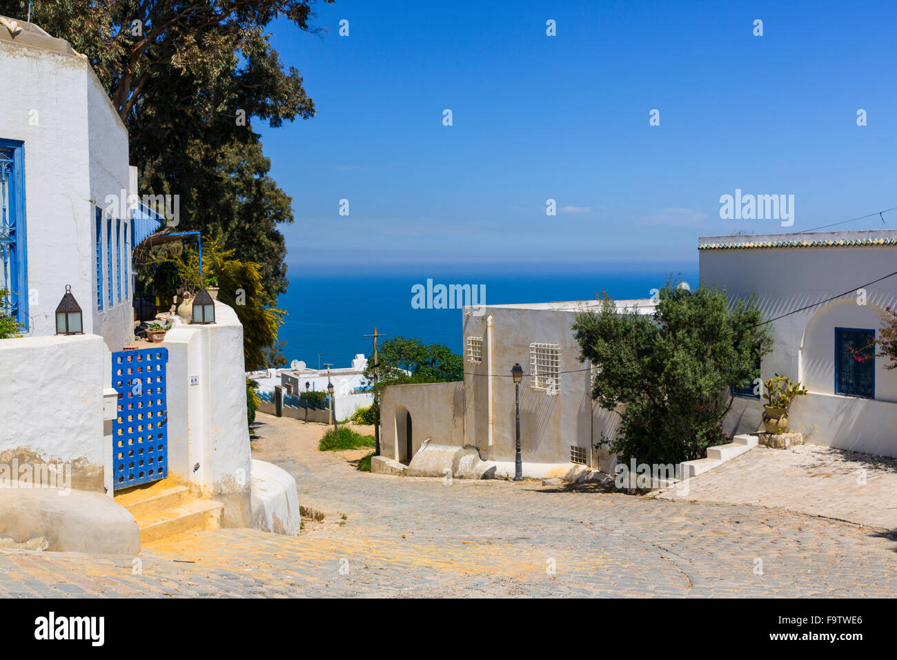 Old arabic town in Tunisia - Sidi Bu Said Stock Photo - Alamy