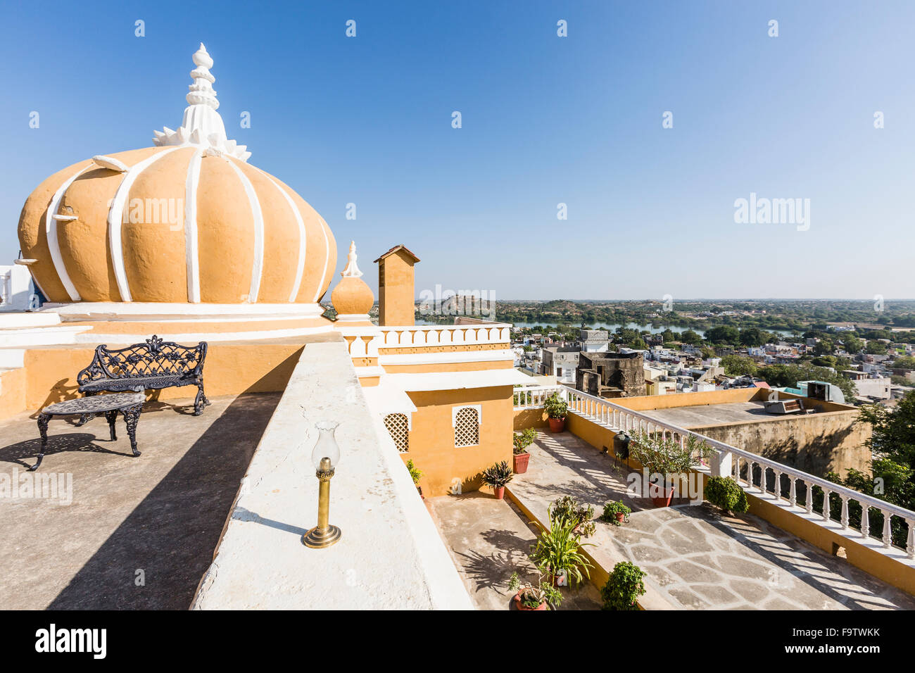 Rooftop views from the Deogarh Mahal Hotel Rajasthan Stock Photo - Alamy