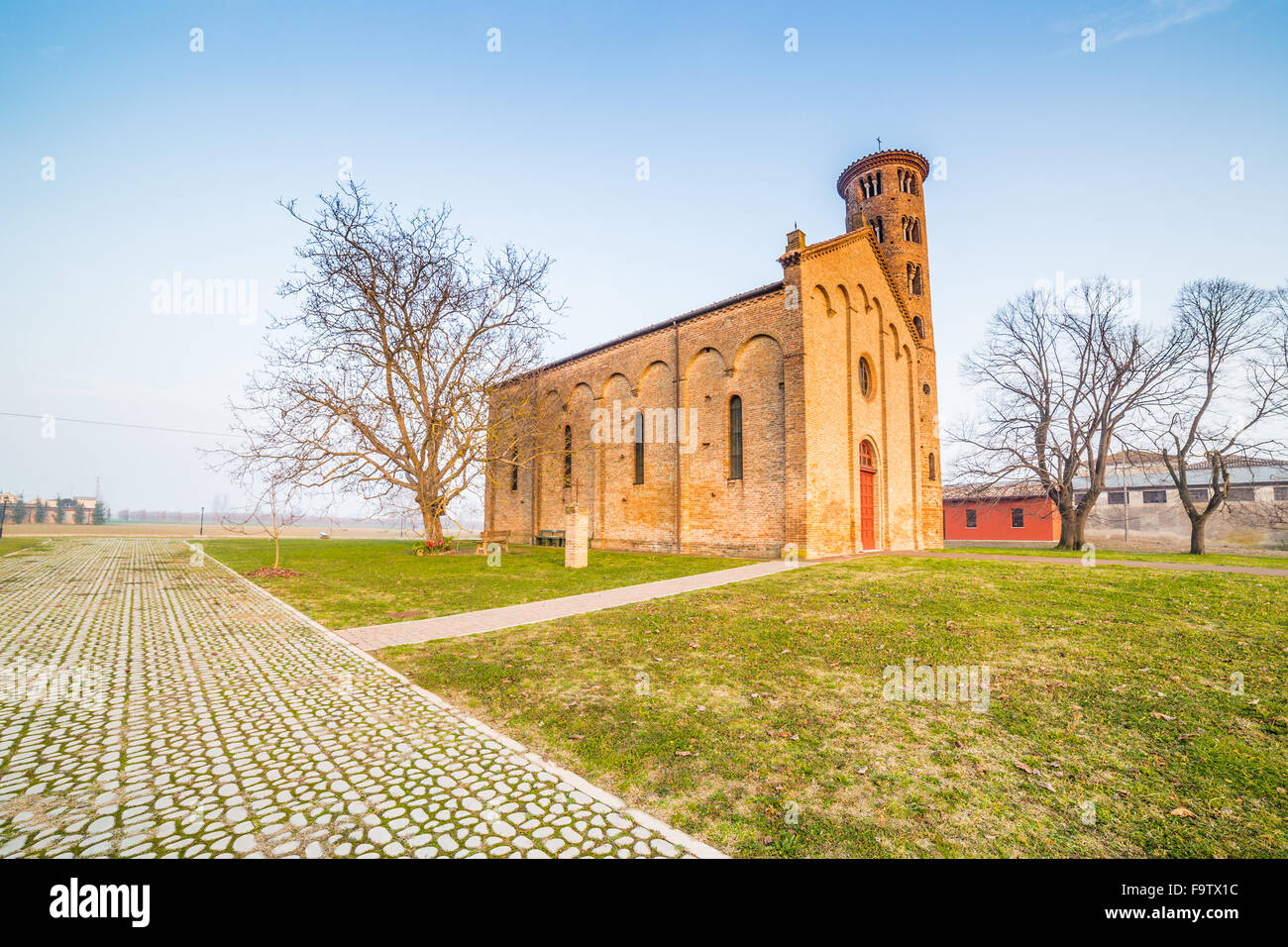 Ancient brick walls of an old Catholic church with one of the oldest ...