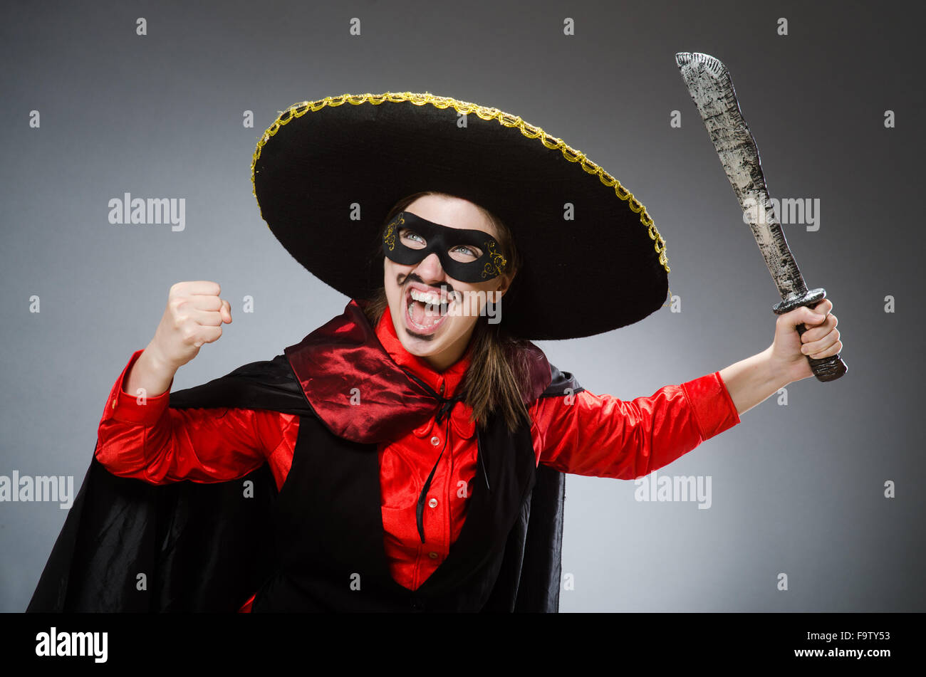 Person wearing sombrero hat in funny concept Stock Photo - Alamy