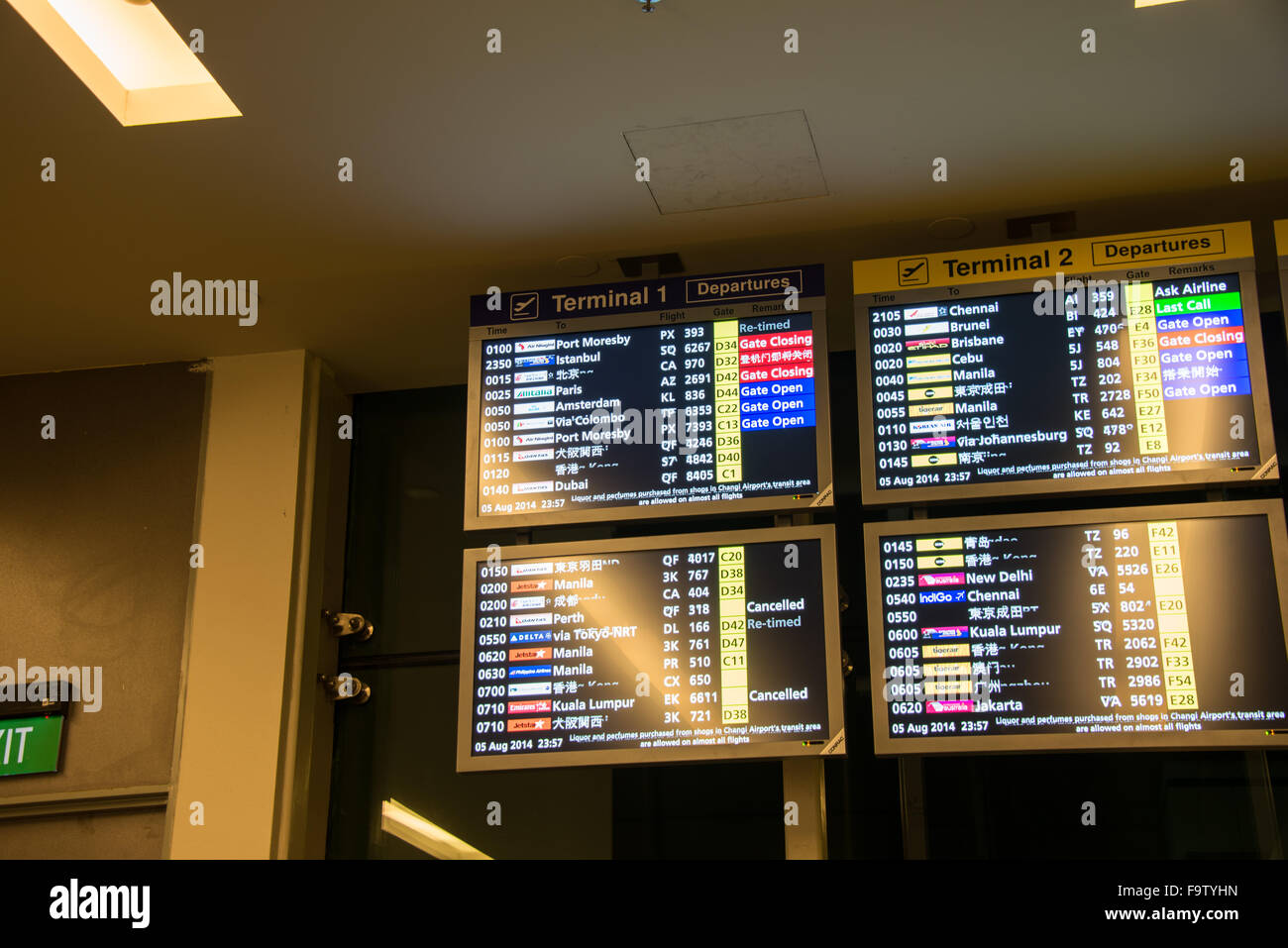 Airport board with flights Stock Photo - Alamy