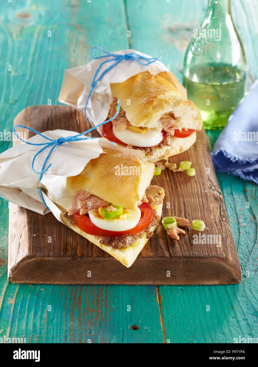 Baguette tuna egg olives hi-res stock photography and images - Alamy