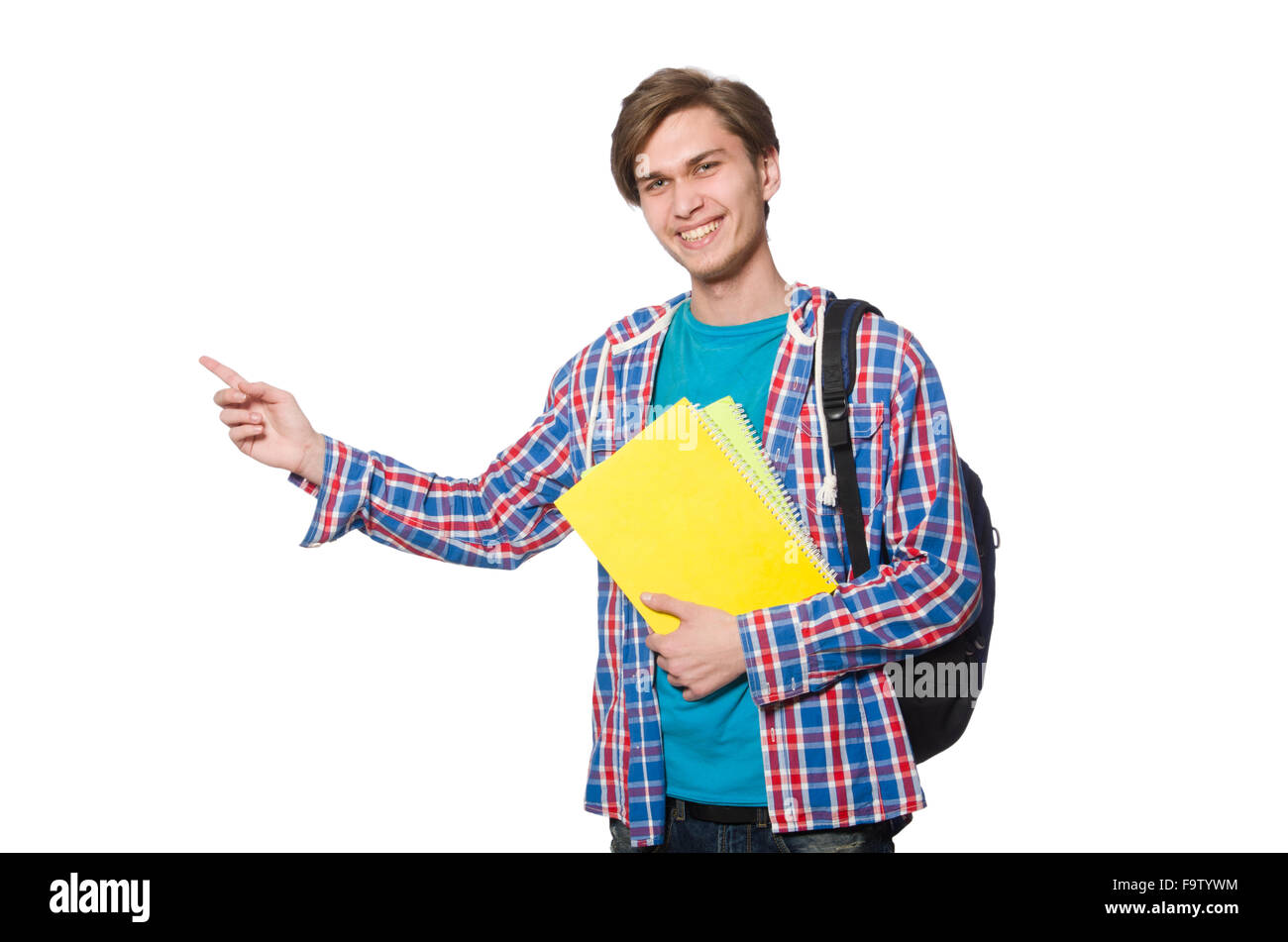 Funny student isolated on white Stock Photo - Alamy