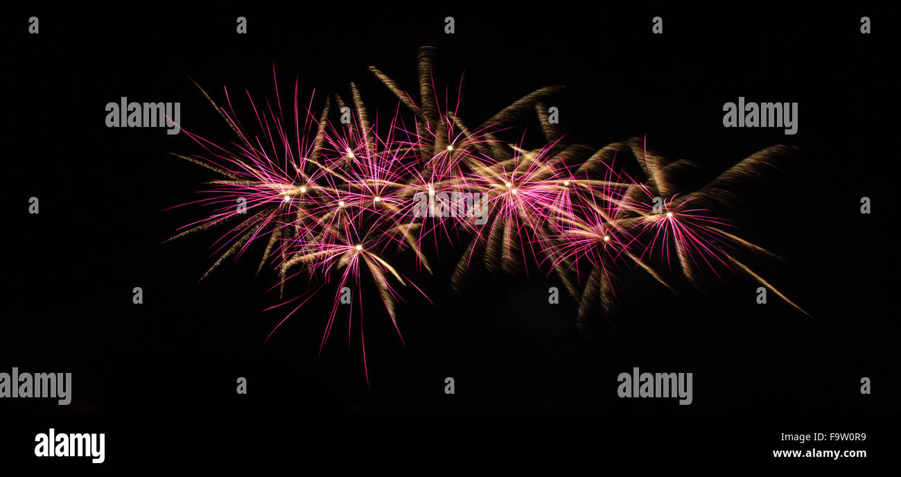 Beautiful and colorful Fireworks in the night sky Stock Photo - Alamy
