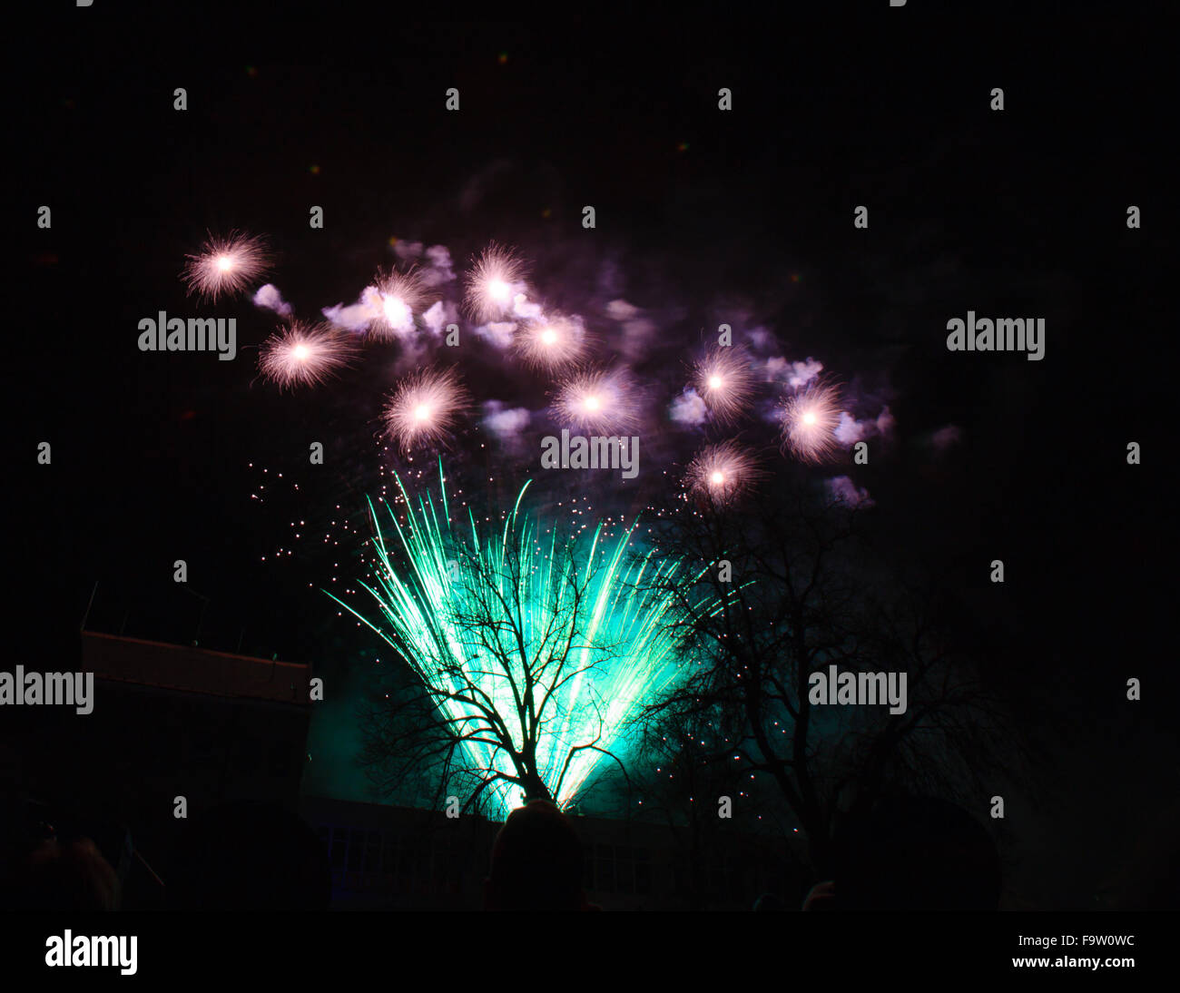Beautiful and colorful Fireworks in the night sky Stock Photo - Alamy