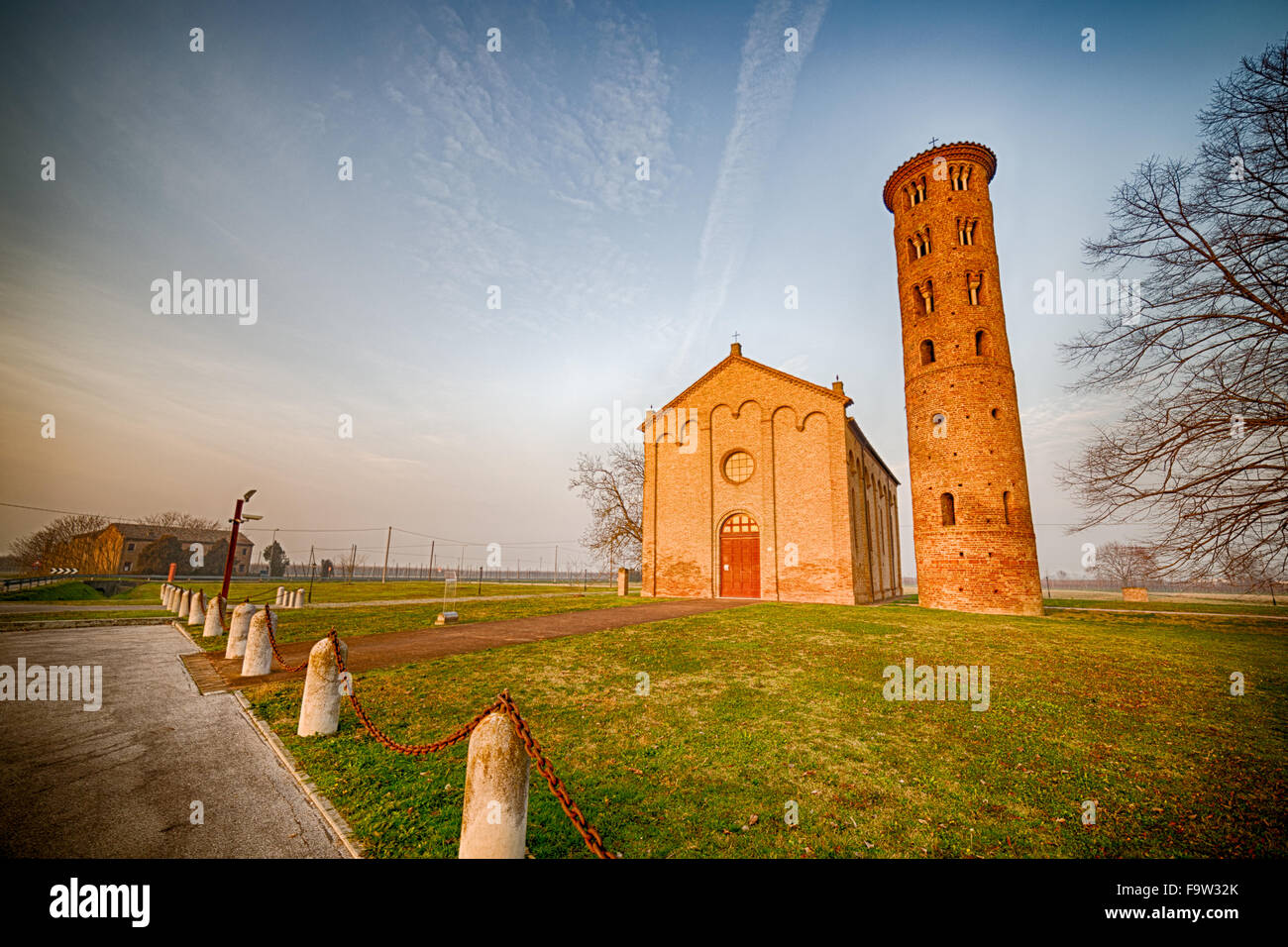 Ancient brick walls of an old Catholic church with one of the oldest ...