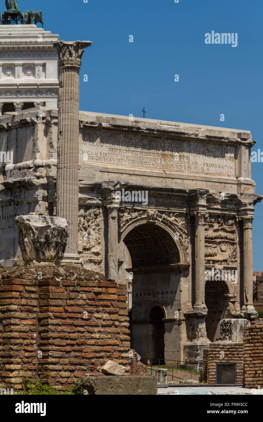 Roman ruins in Rome, Forum Stock Photo - Alamy