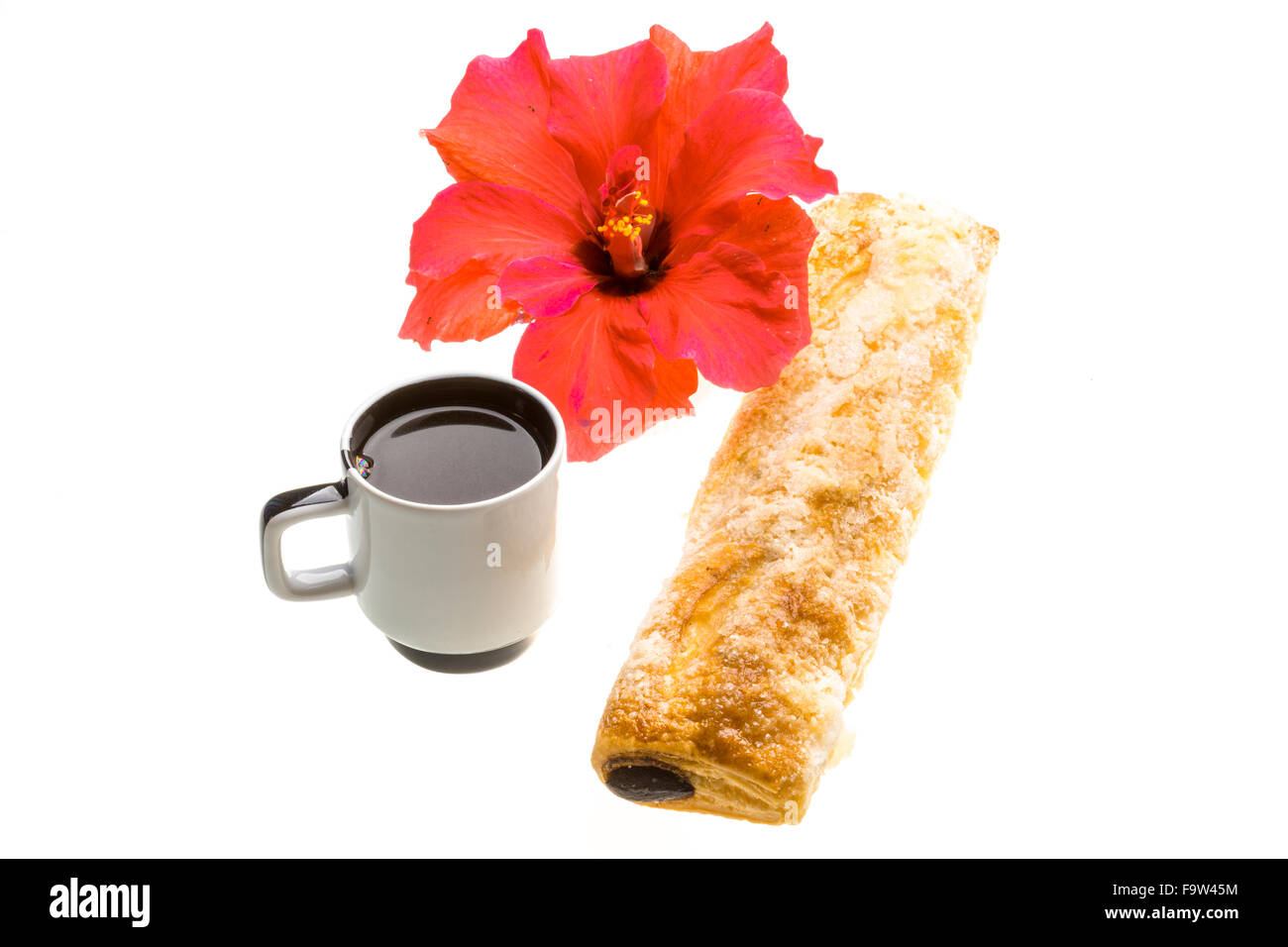 Breakfast with coffee and pastry Stock Photo - Alamy