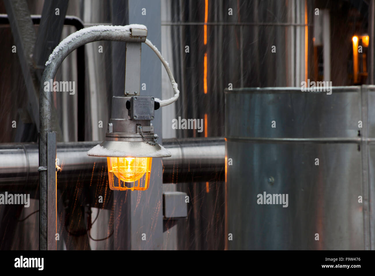street industrial lamp at the plant Stock Photo - Alamy