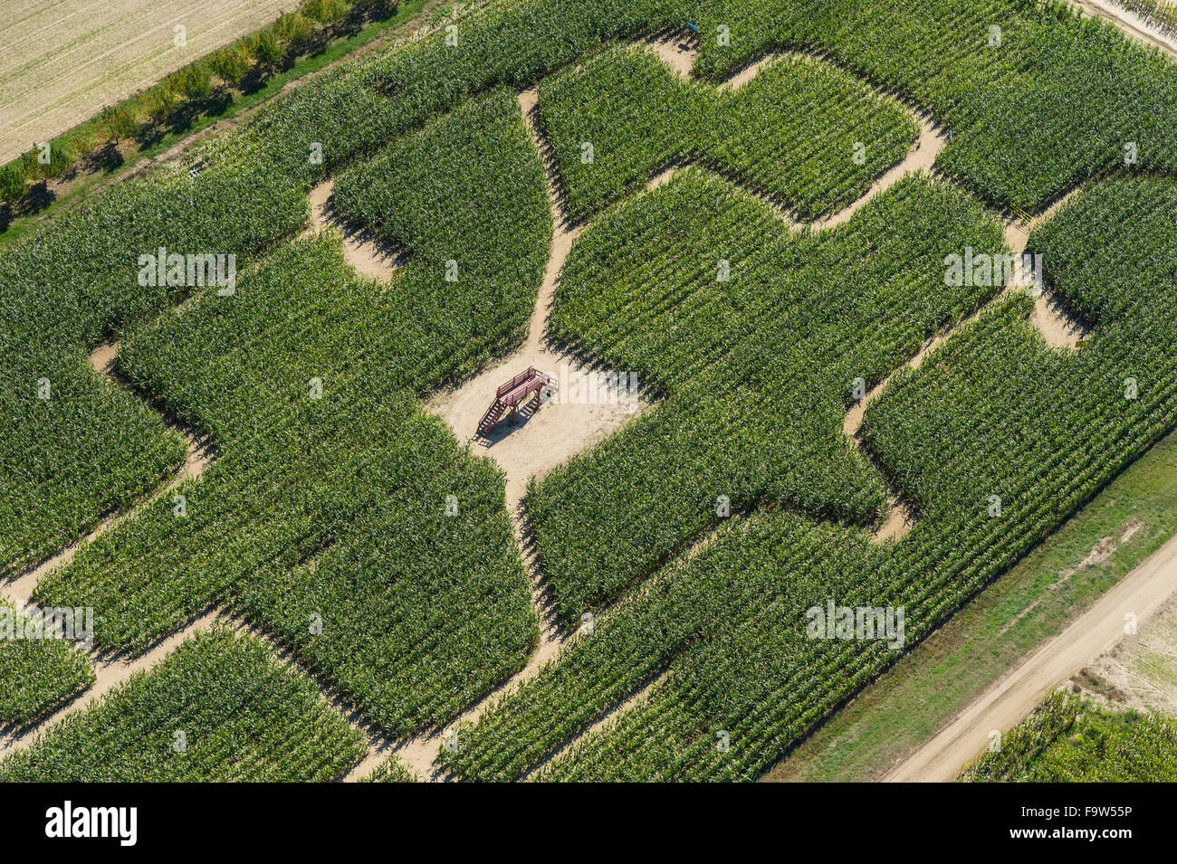 Aerial view maze corn field hi-res stock photography and images - Alamy