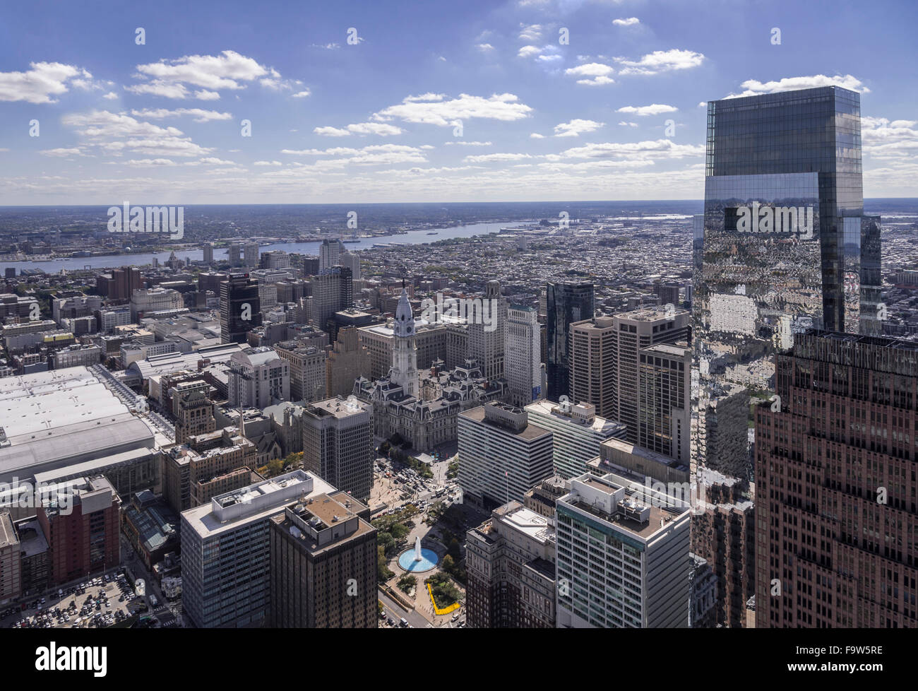 City Hall & Philadelphia Skyline Cityscape Aerial View Stock Photo - Alamy