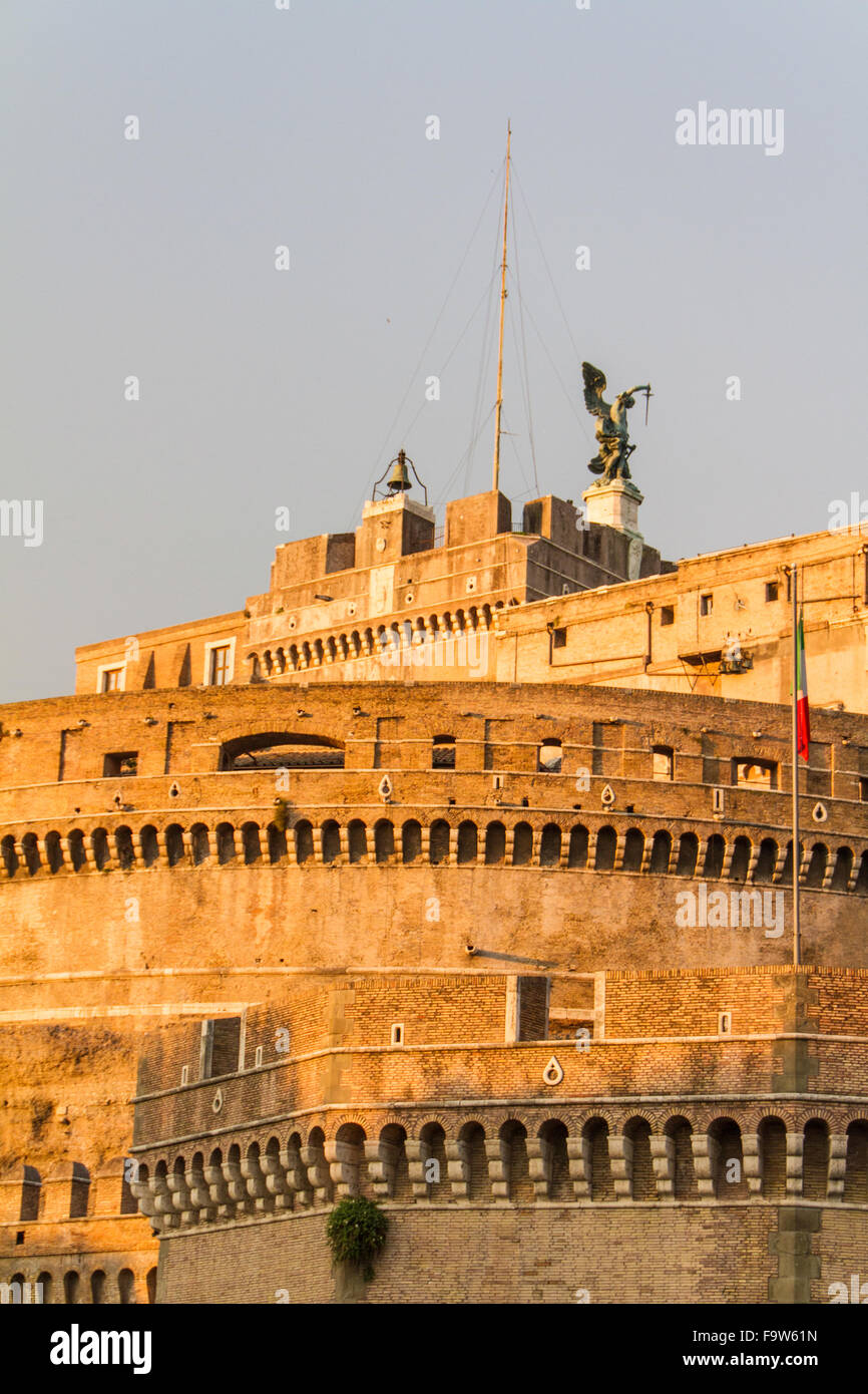 The Mausoleum of Hadrian, known as the Castel Sant'Angelo in Rome ...