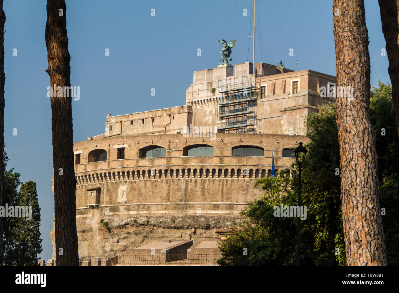 The Mausoleum of Hadrian, known as the Castel Sant'Angelo in Rome ...