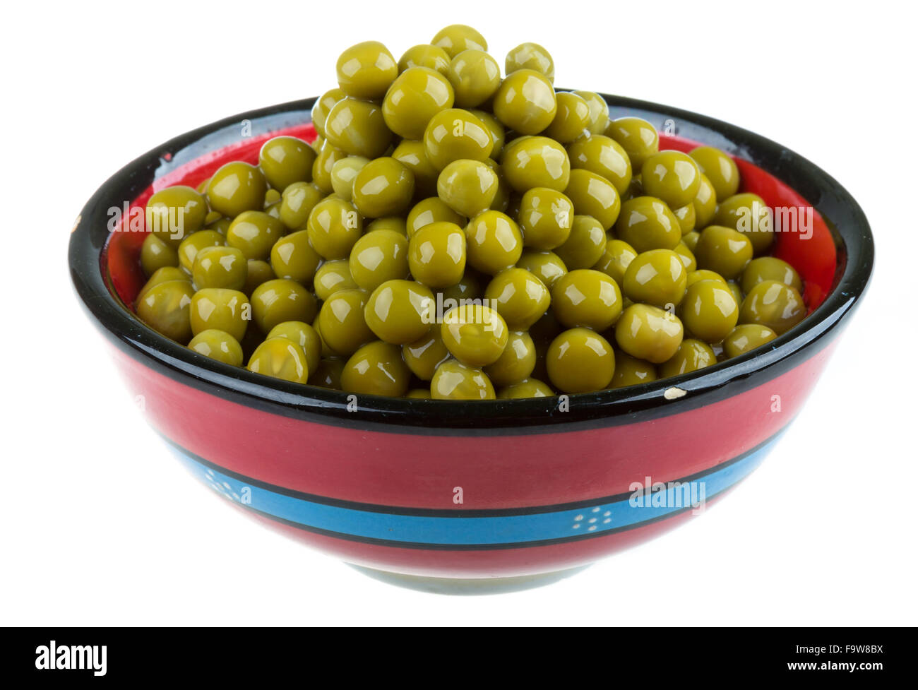 green peas, in a bowl, isolated, white background Stock Photo - Alamy
