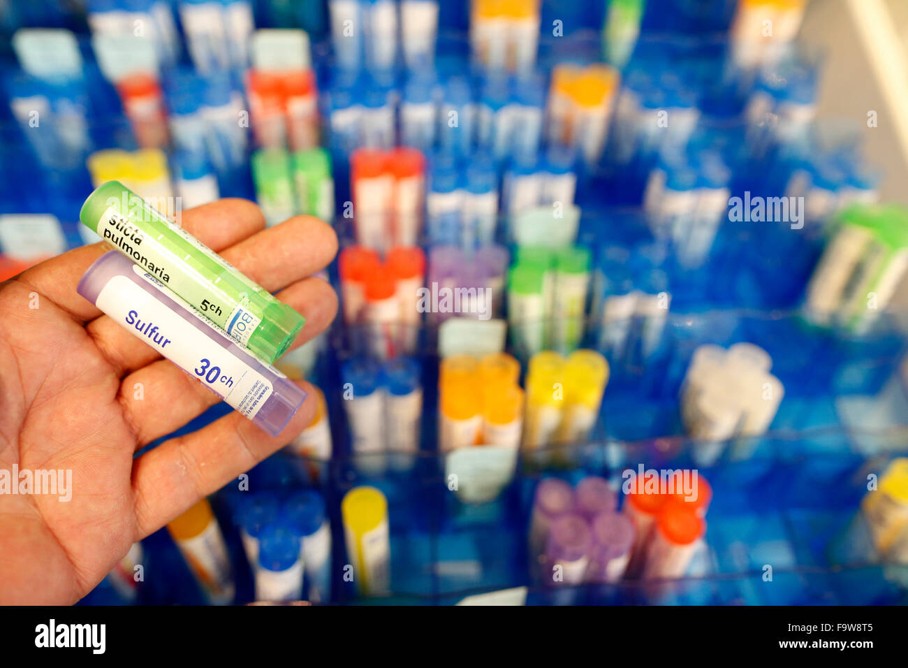 Drugstore. Homeopathic medicine Stock Photo - Alamy